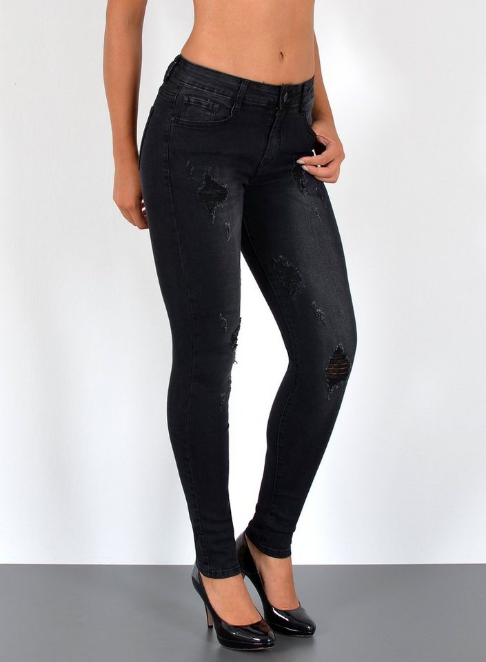 Esra Skinny Fit Jeans J312 Damen Skinny Jeans Hose Stretch Bis
